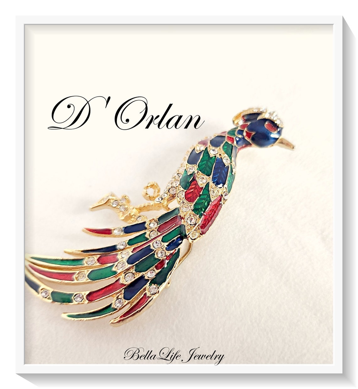 D'orlan Bird of Paradise Multi Color Enamel Rhinestone Brooch - Etsy