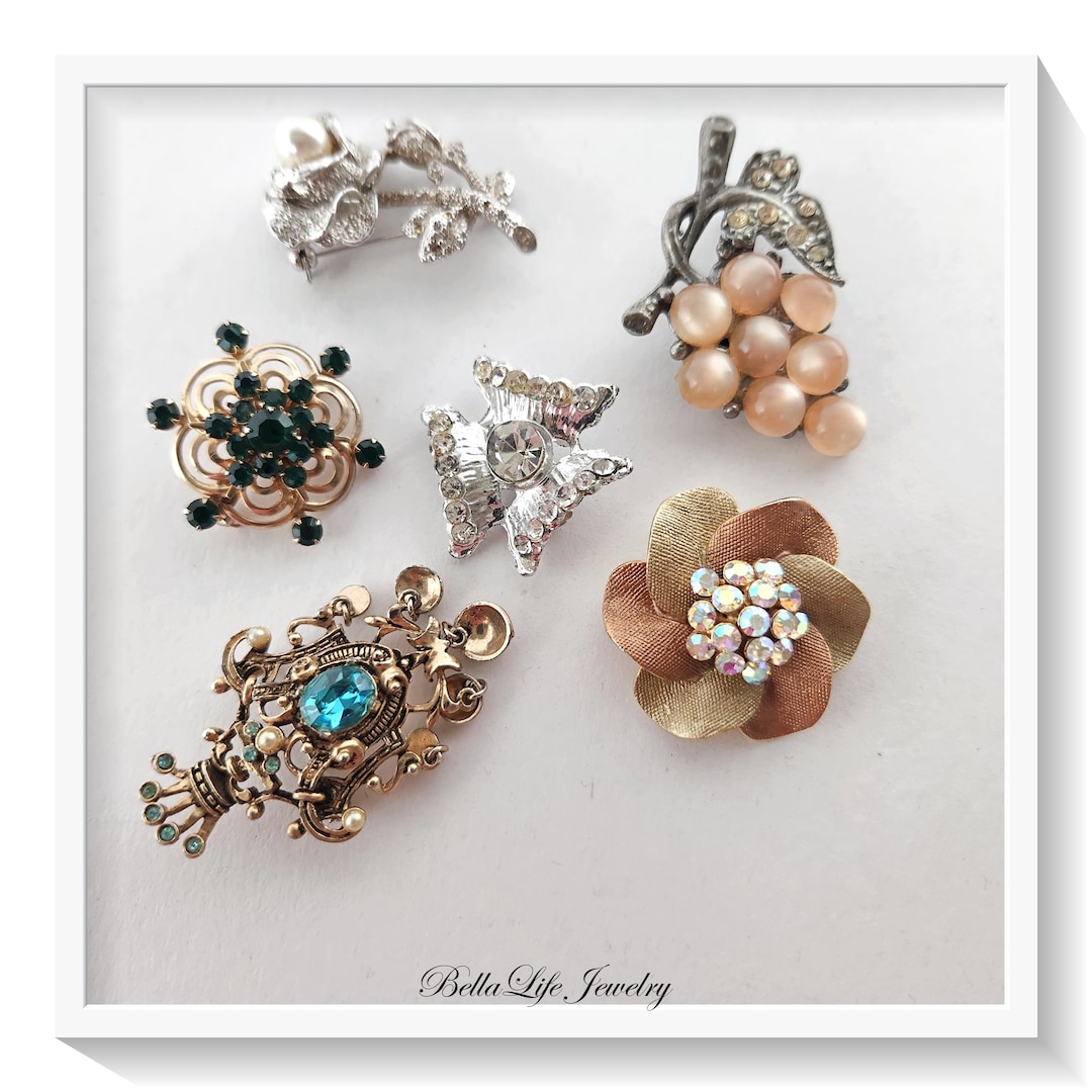 Fancy Old Vintage Rhinestone Brooches, Sold Separate - Etsy