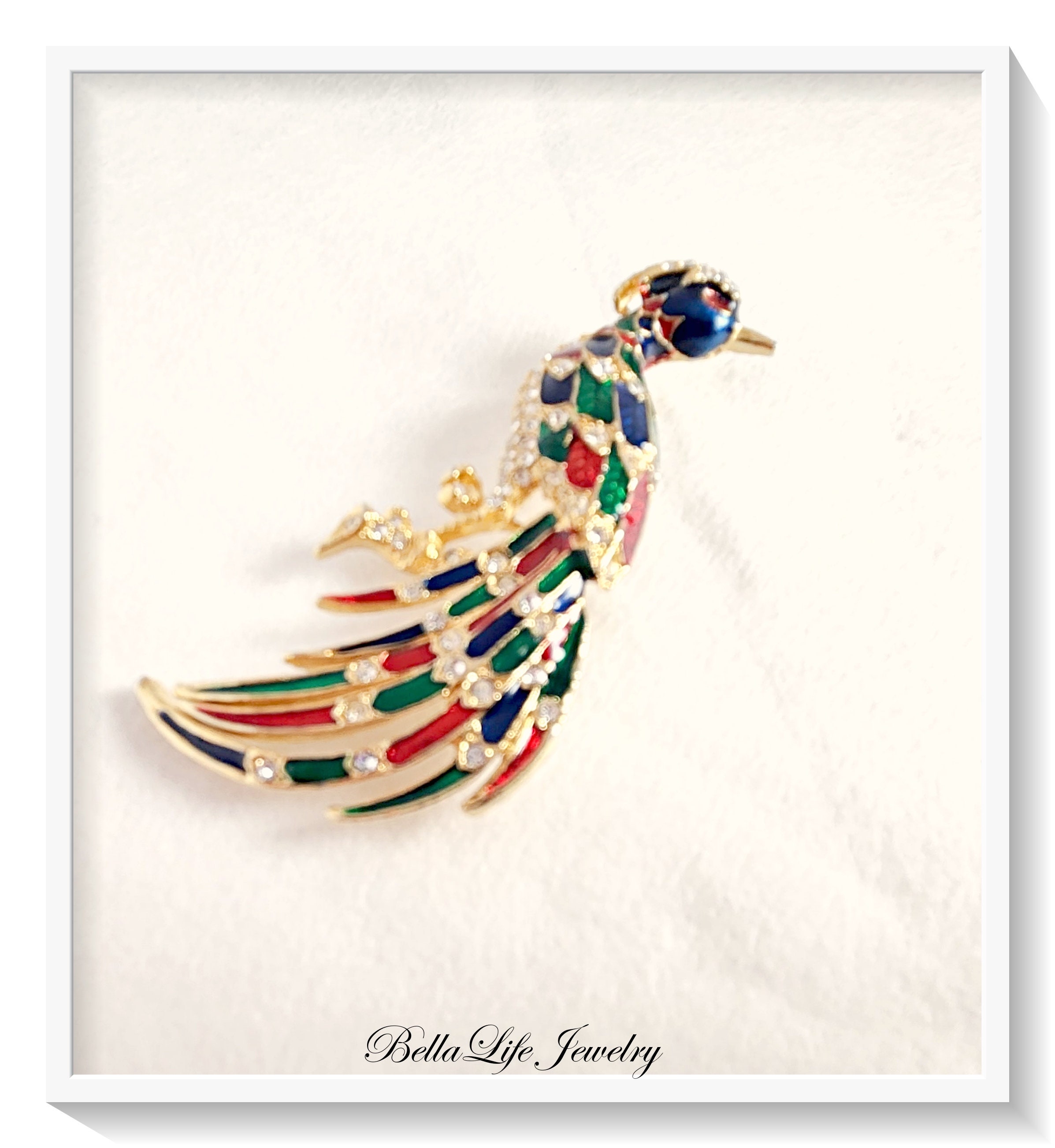 D'orlan Bird of Paradise Multi Color Enamel Rhinestone Brooch - Etsy