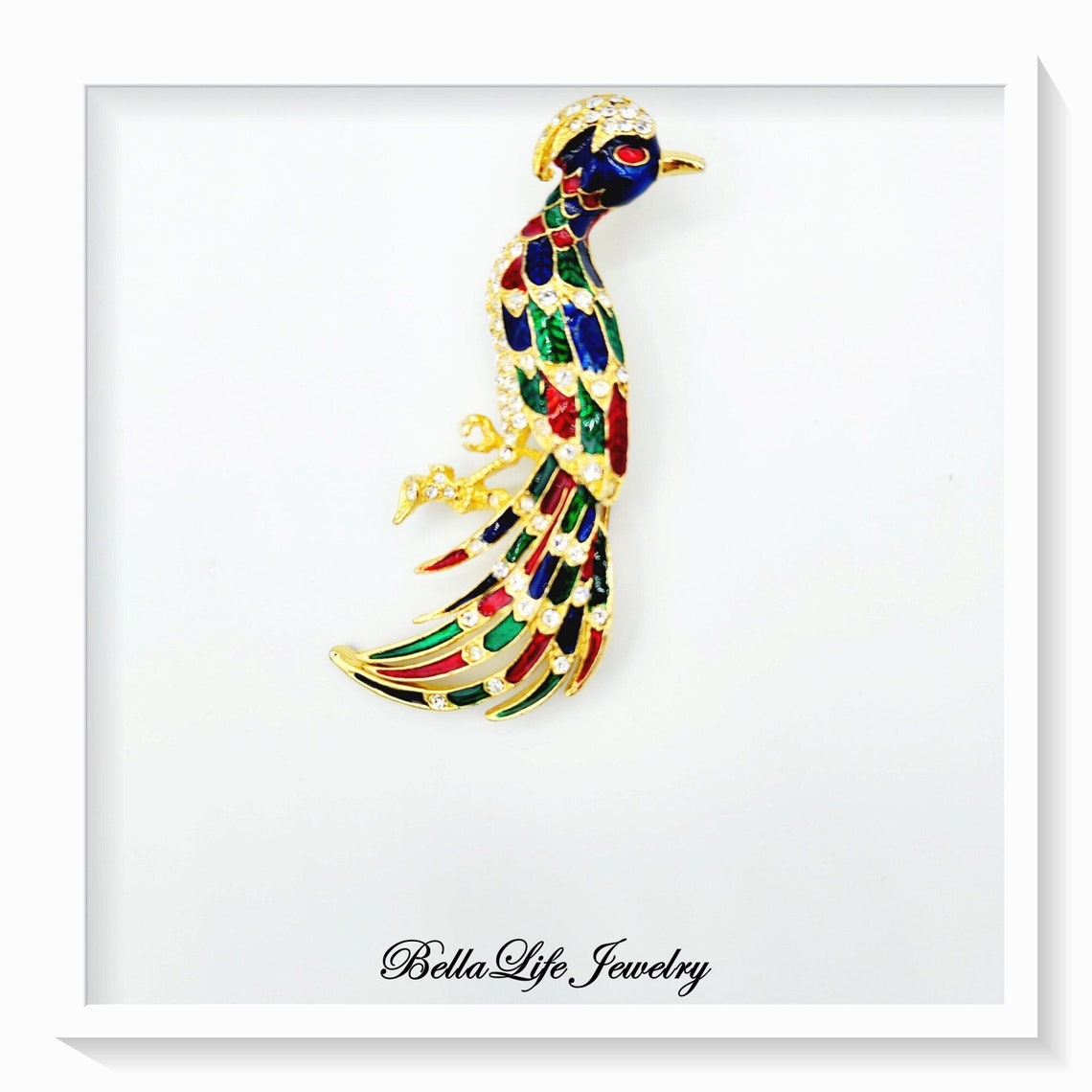 D'orlan Bird of Paradise Multi Color Enamel Rhinestone Brooch - Etsy