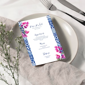 Personalized Greek Wedding Menu, Printable Greek Wedding Menu, Custom ...