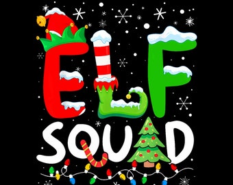 Elf Squad Christmas PNG, Family Matching Elf Pajama PNG, Christmas Elf ...