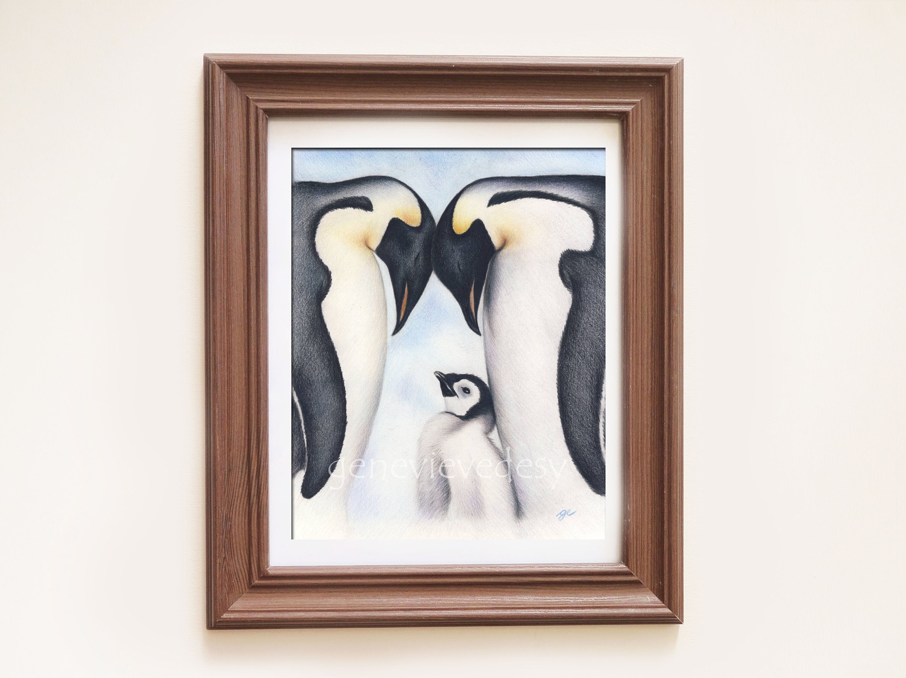 Penguin Family Drawing