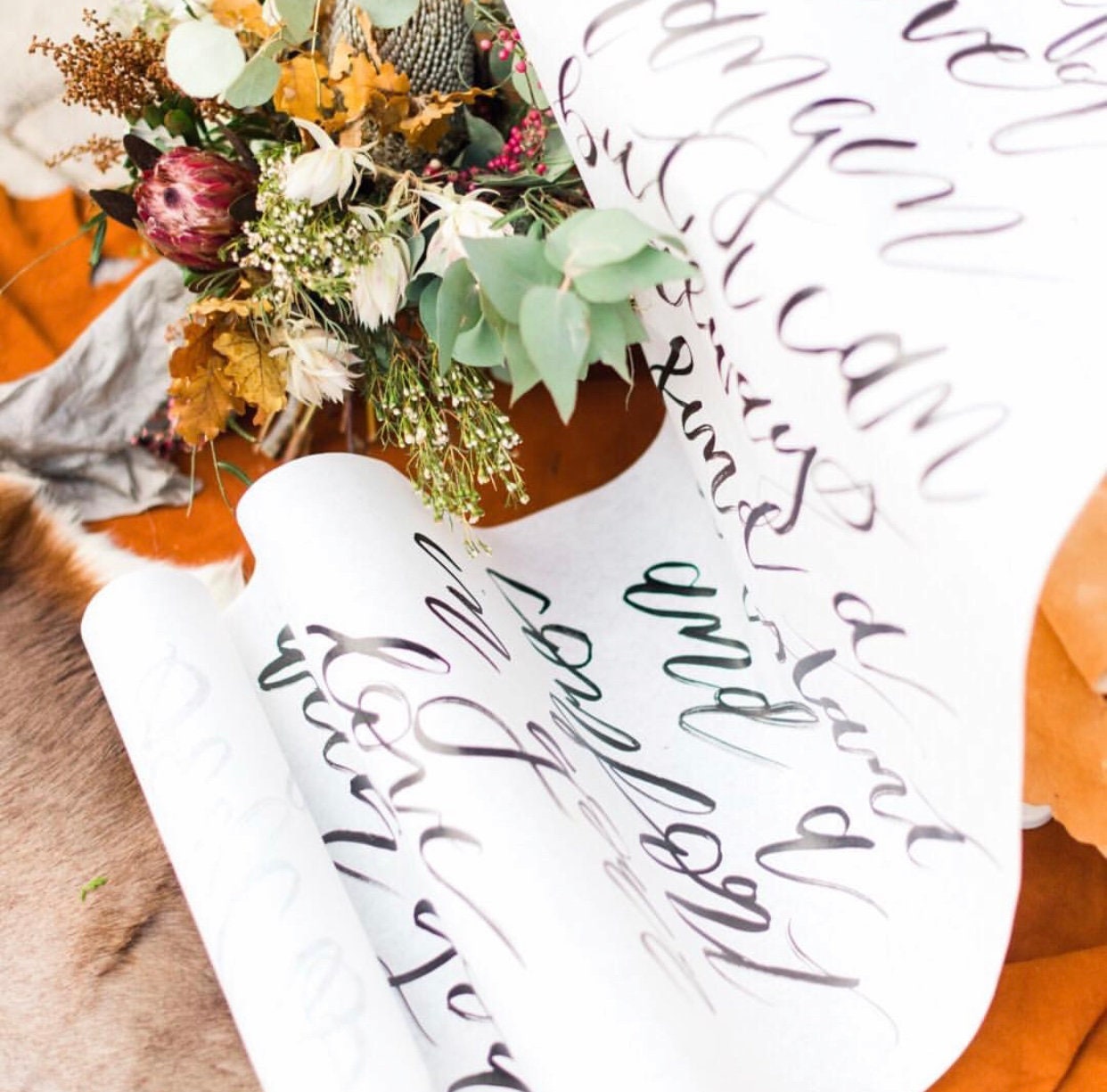 Custom Calligraphy Aisle Runner Custom Calligraphy Cloth - Etsy