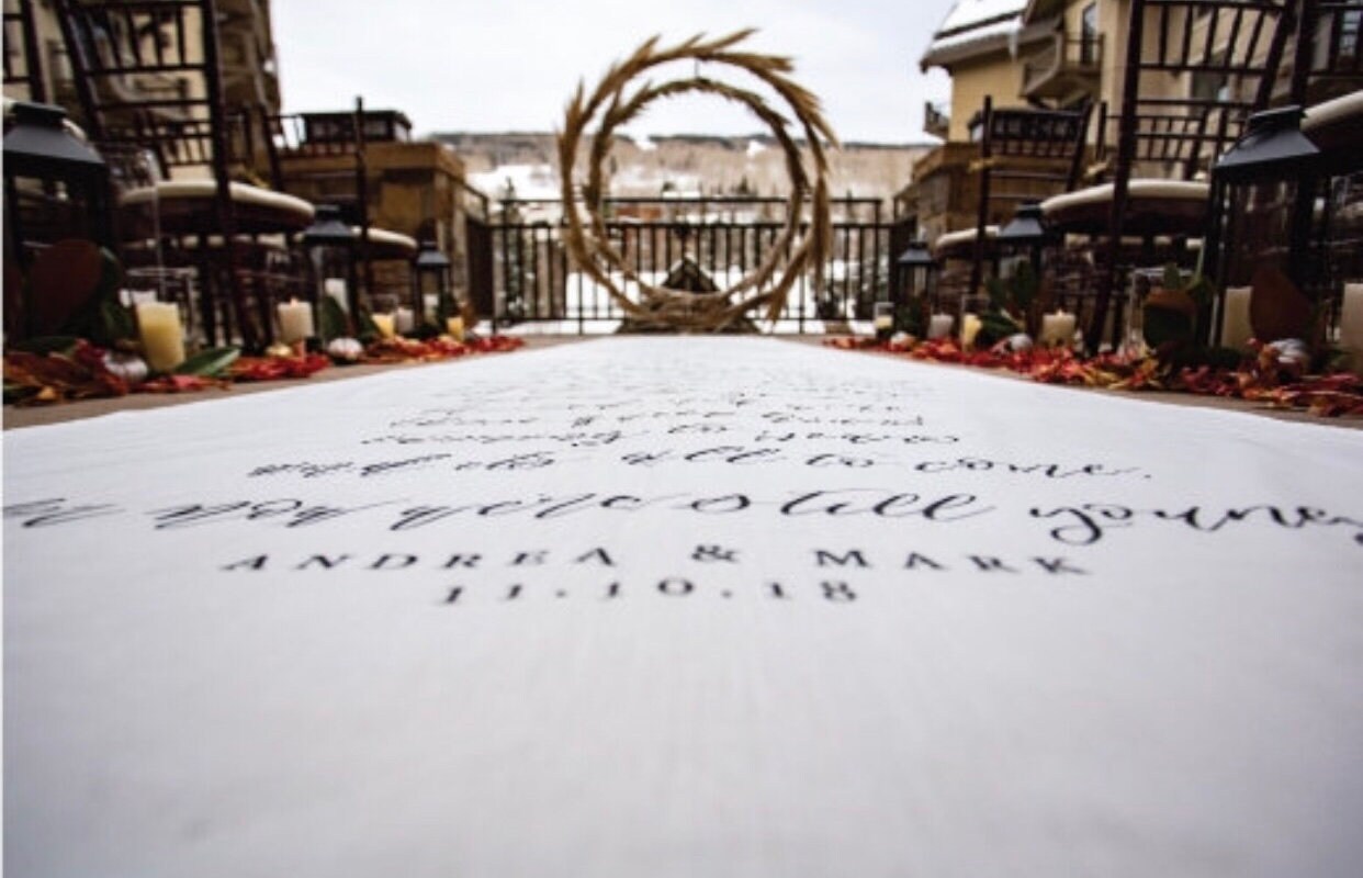 Custom Calligraphy Aisle Runner | Custom Calligraphy Cloth Banner - Etsy