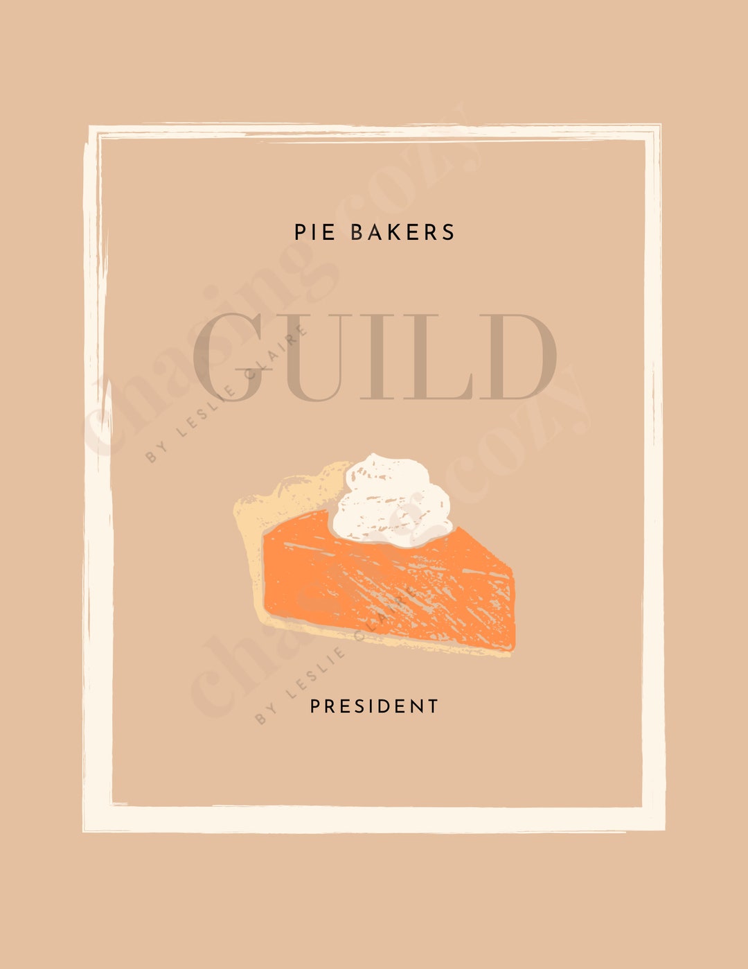 Pie Bakers Guild Printable, Pink Halloween Decor, Fall Decor, Kid’s ...