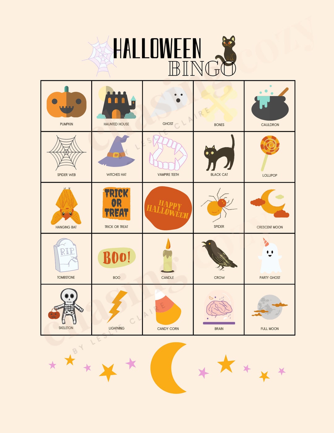 Halloween Bingo Printable, Pink Halloween, Halloween Party, Kids ...