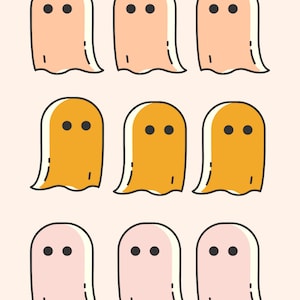 Cute Ghost Halloween Printable Pastel Ghosts Kids Halloween | Etsy