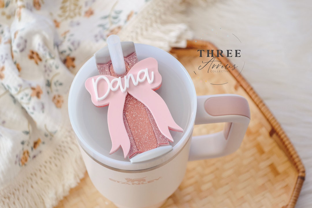 Coquette Bow Stanley Name Plate Tumbler Tag Personalized, Jellies ...