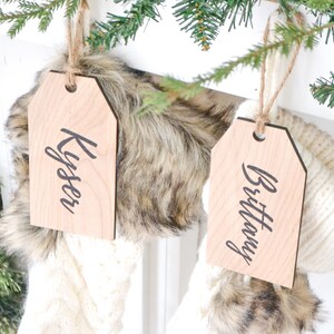 LARGE Stocking Name Tags Personalized Holiday Gift Tag Christmas Decor ...