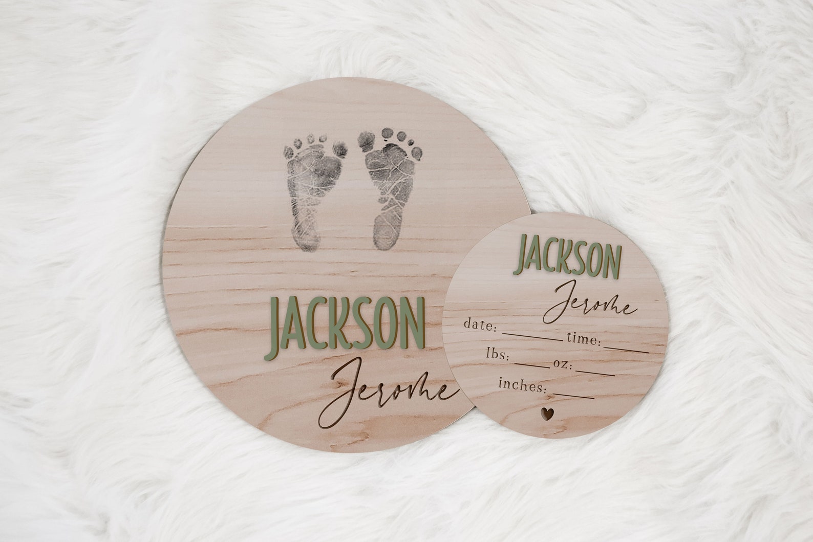 Birth Stats Announcement Sign Set 3D Baby Name Footprint - Etsy