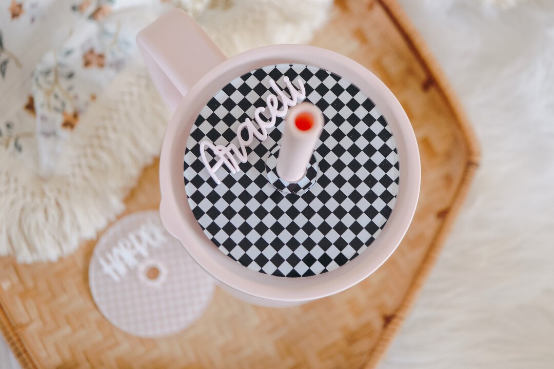 Hydro Flask Name Plate, Checkered Tumbler Topper Tag Personalized, 32 ...