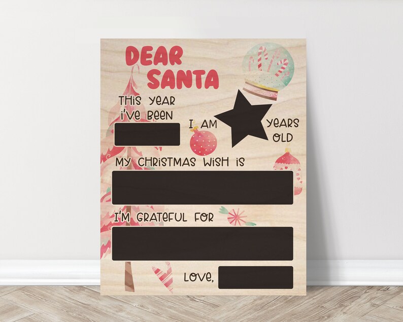 Peppermints Dear Santa Sign Board Christmas Photo Prop - Etsy