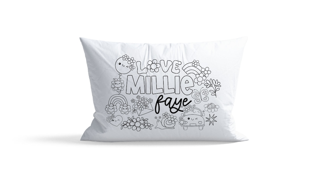 Color Me Pillow, Color Your Own Pillowcase, Flower Power Color Me ...