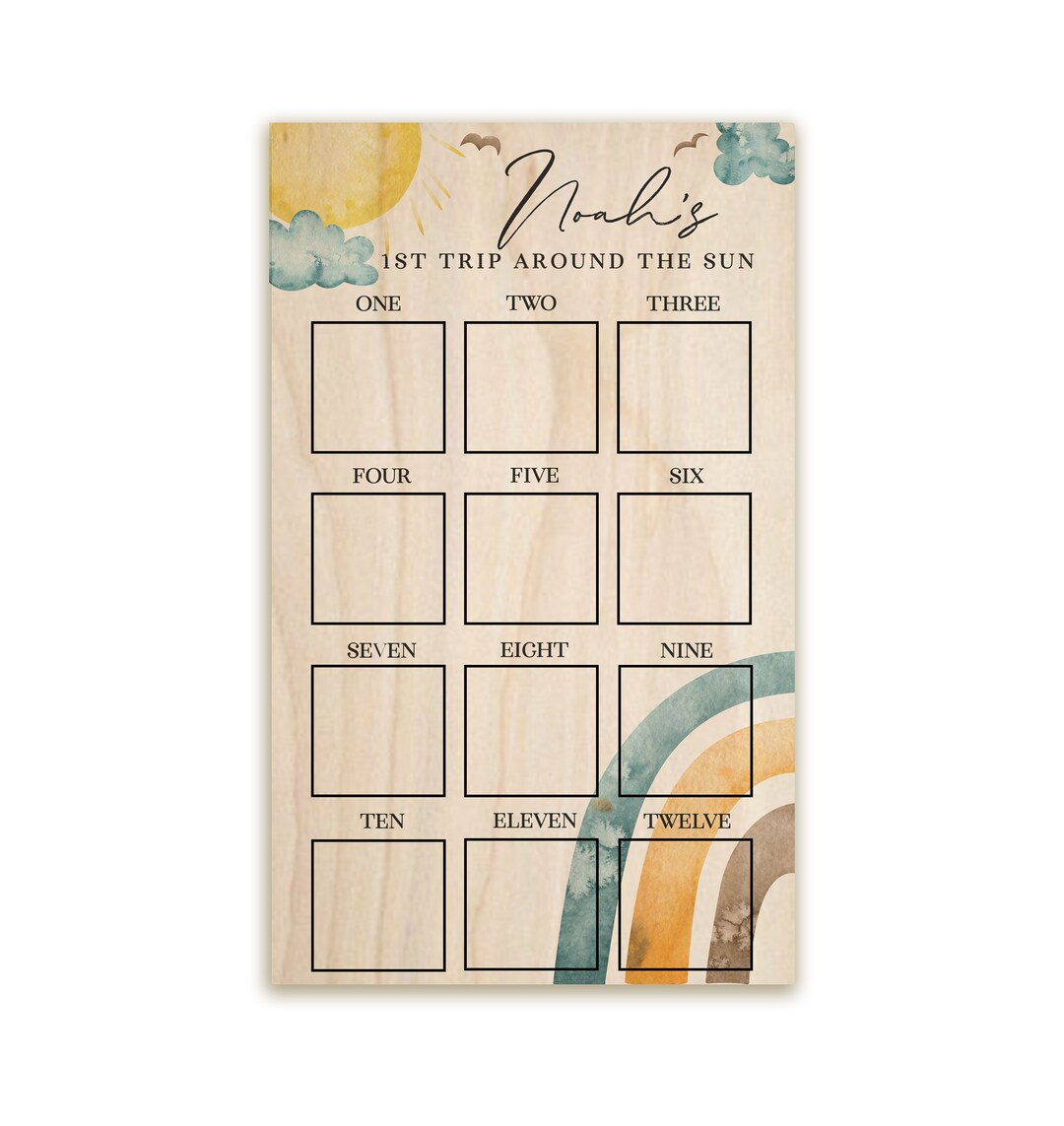 One Year of Baby, First Year Board, 1st Birthday Picture Board, First ...