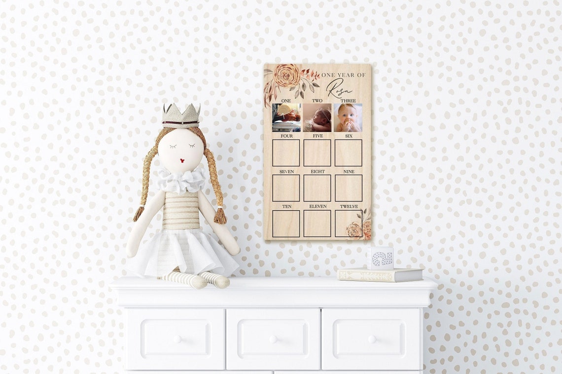 One Year of Baby, First Year Board, 1st Birthday Picture Board, First ...