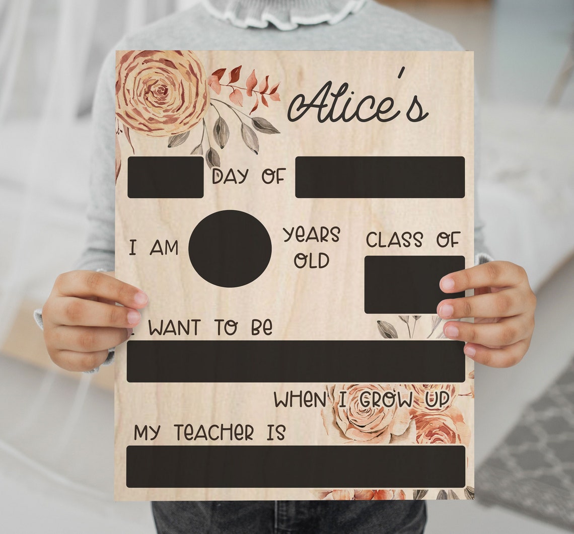 First Day of School Board Sign Reusable 1st Day Chalk Sign Back to ...