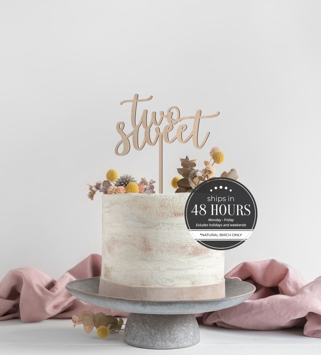 Two Sweet Toddler Birthday Cake Topper Girl Birthday Baby Cake - Etsy