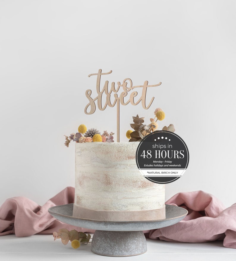 Two Sweet Toddler Birthday Cake Topper Girl Birthday Baby Cake - Etsy