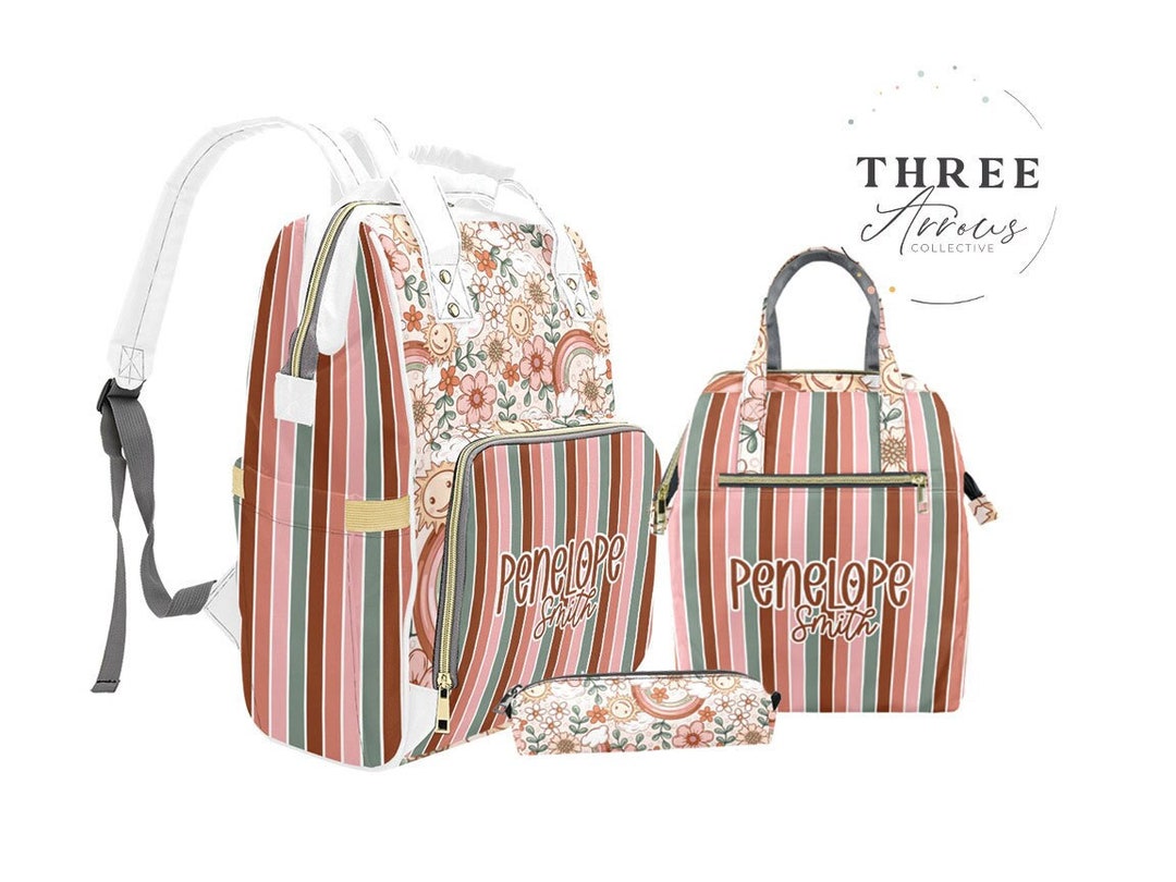 Rainbow Backpack and Lunch Box, Kids Insulated Lunch Bag , Matching ...