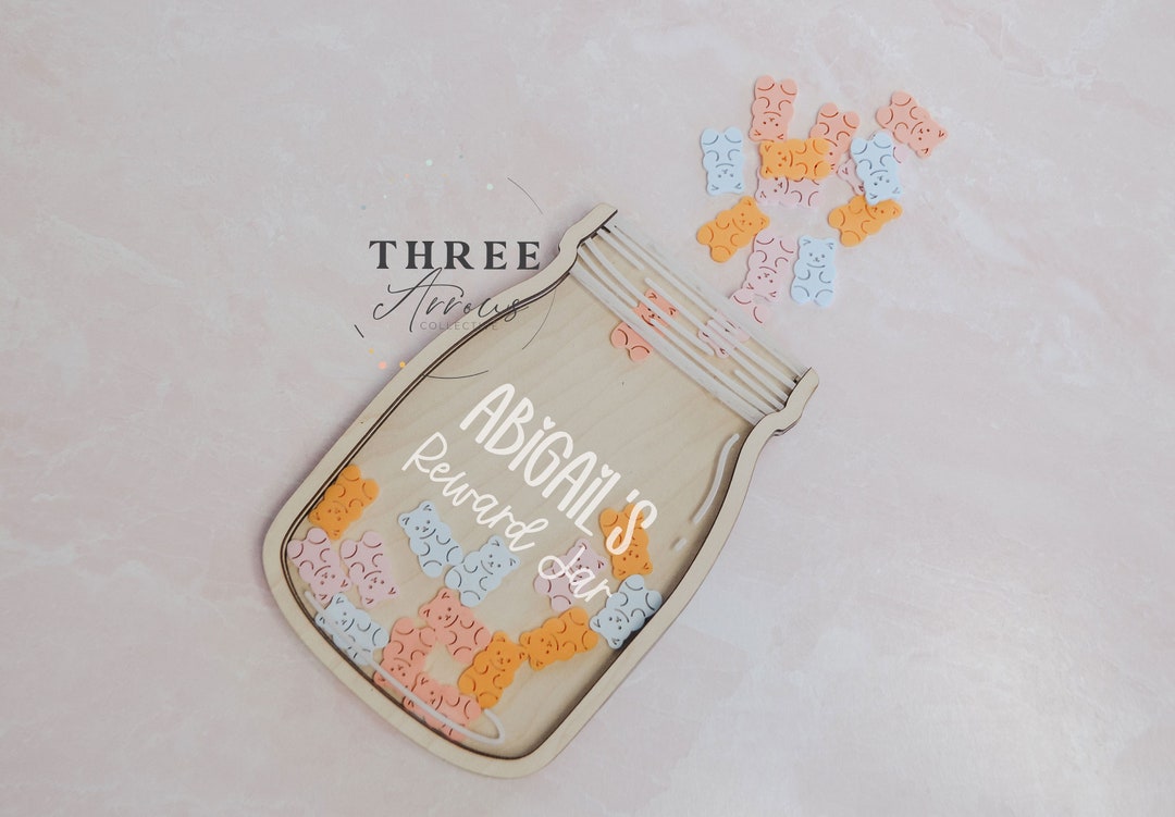 Rewards Jar, Bears Pastel Personalized Reward Jar Kids, Classroom ...