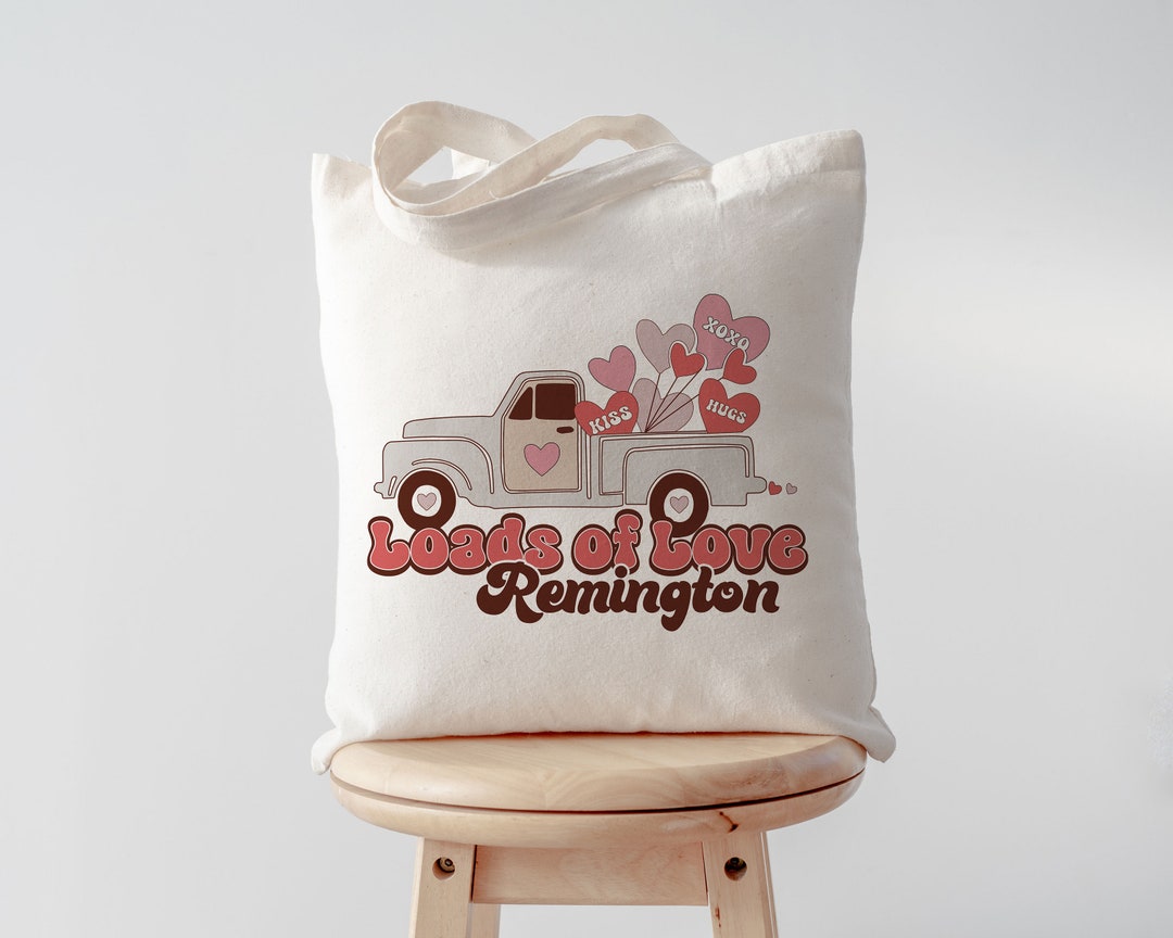 Loads of Love Tote Bag for Valentines Day, Custom Canvas Treat Bag ...