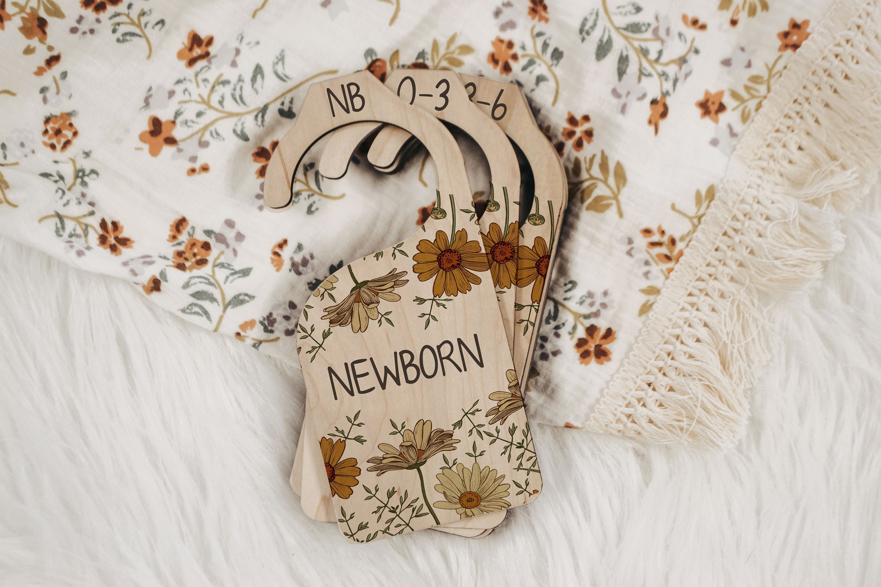 Vintage Daisy Baby Wood Closet Dividers Rust Nursery Closet - Etsy