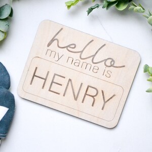 Hello My Name Is Baby Name Sign Wood Sign Newborn Hospital | Etsy