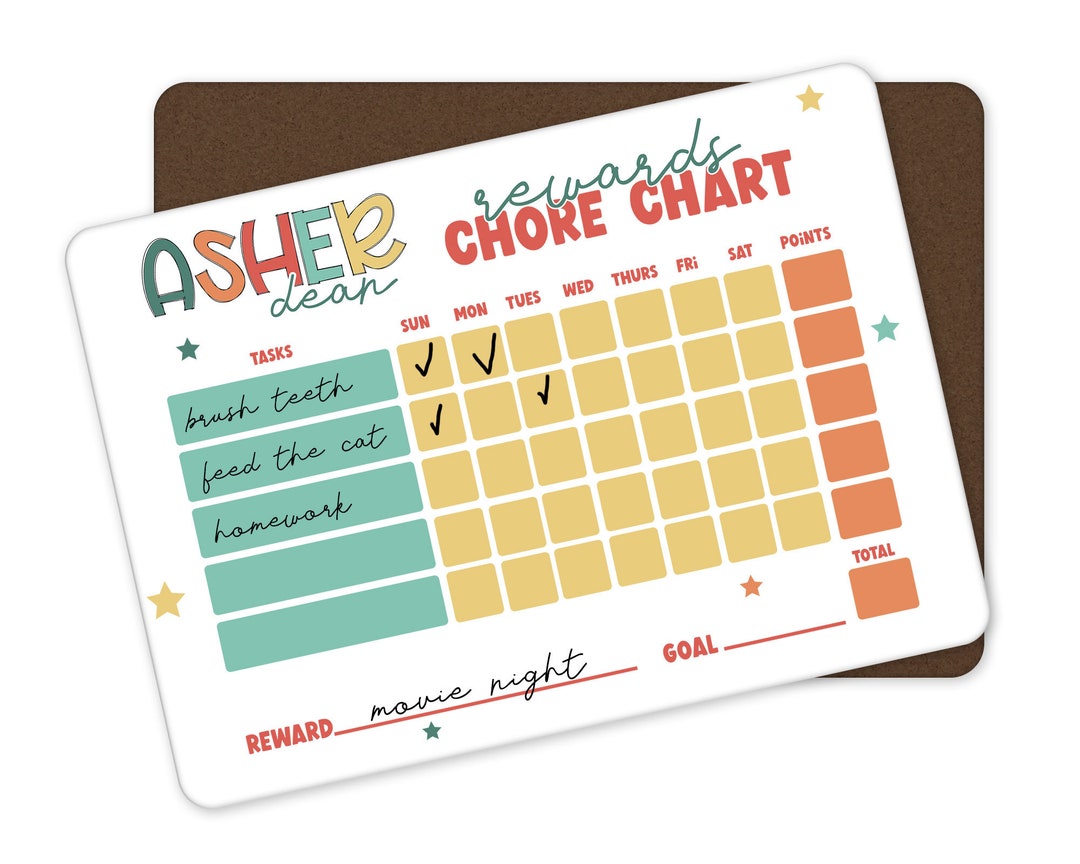 Editable Chore Chart, Daily Responsibility Chart for Kids, Chore List ...