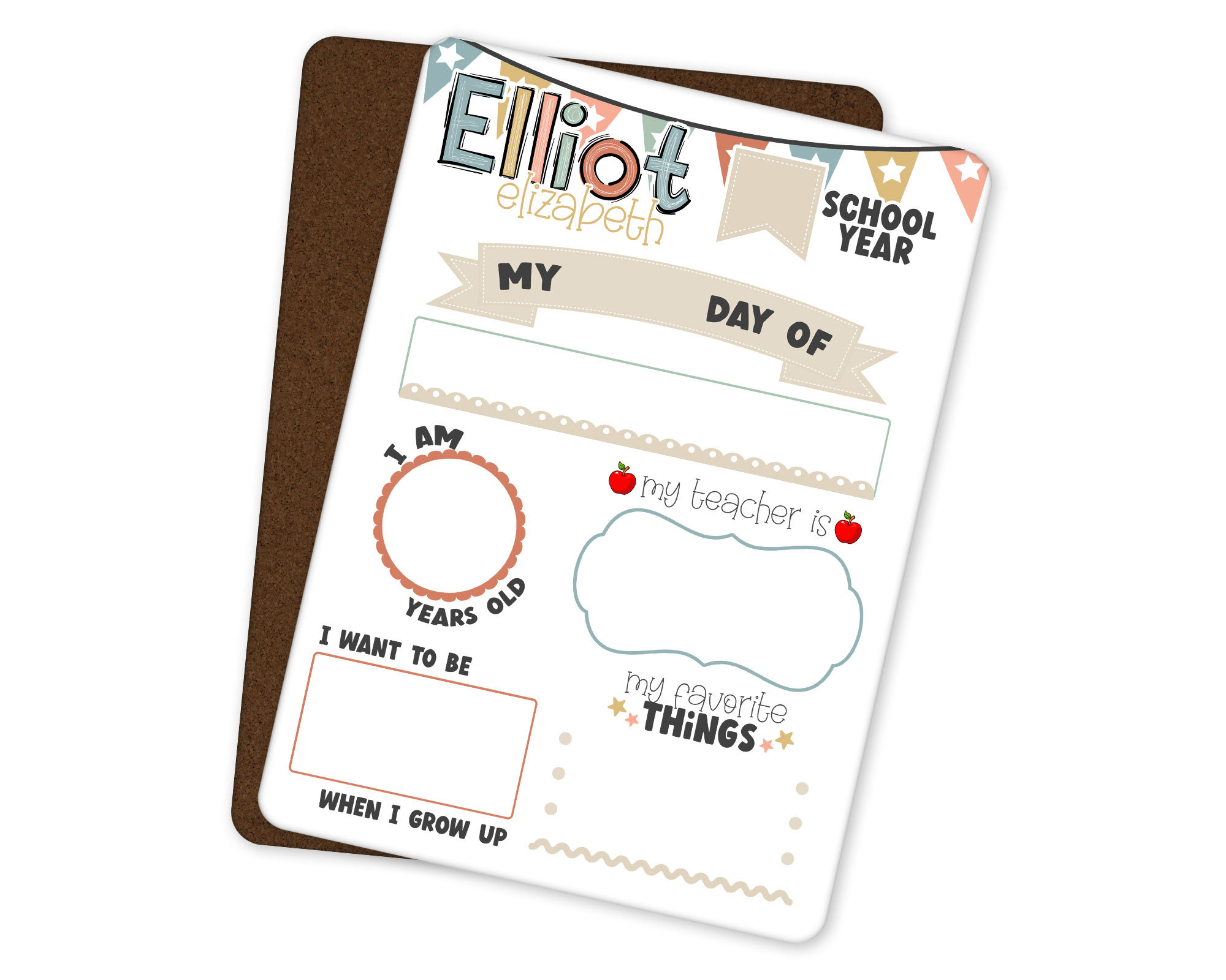 1st Day of School Sign, Reusable Dry Erase Board, Sign Back to School ...