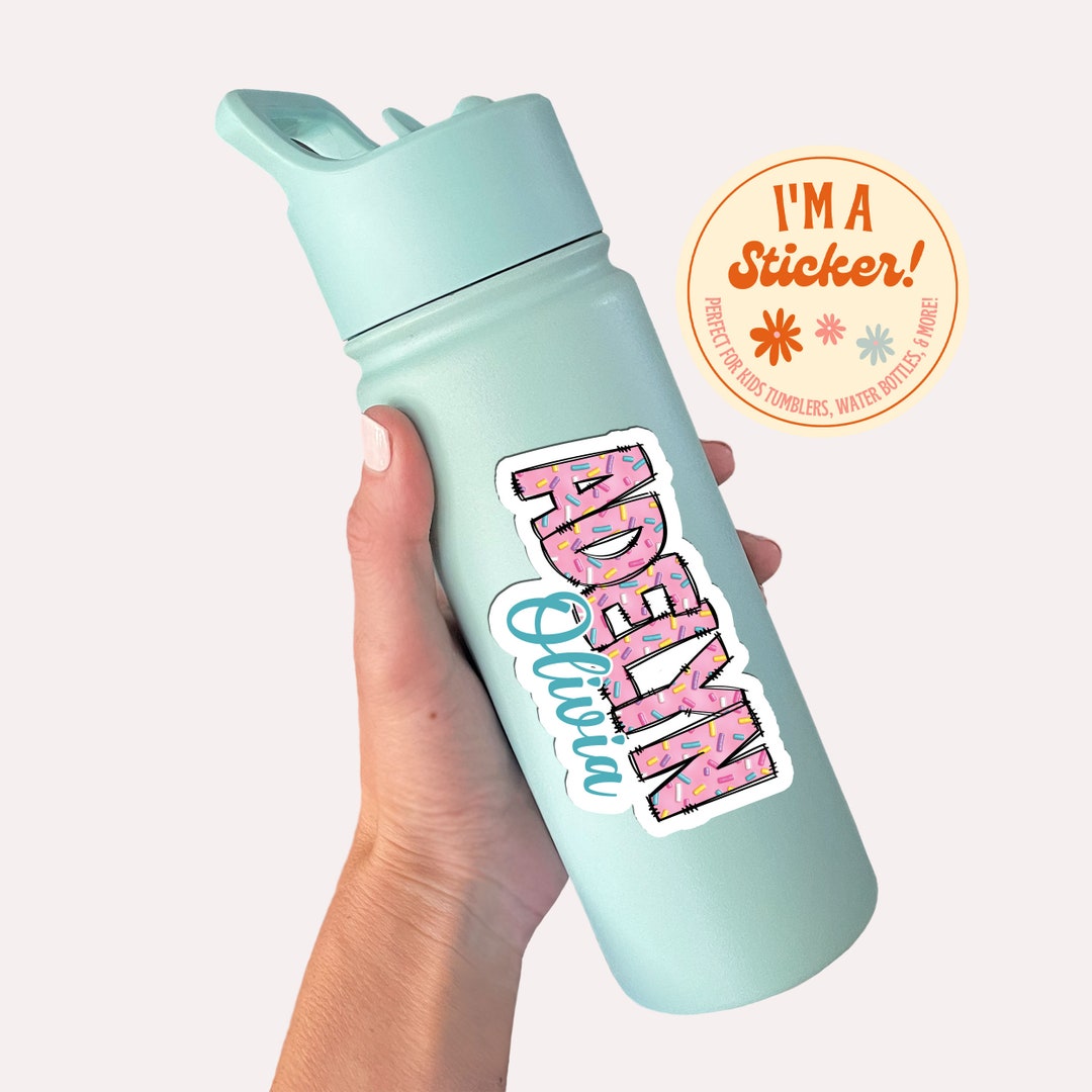 Water Bottle Sticker, Custom Name Decal, Name Stickers for Kids, Vinyl ...