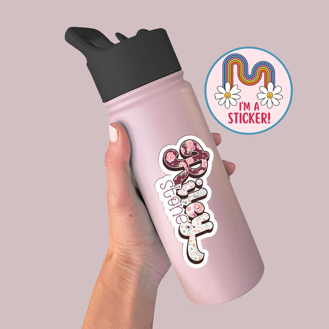 Water Bottle Sticker, Custom Name Decal, Name Stickers for Kids, Vinyl ...