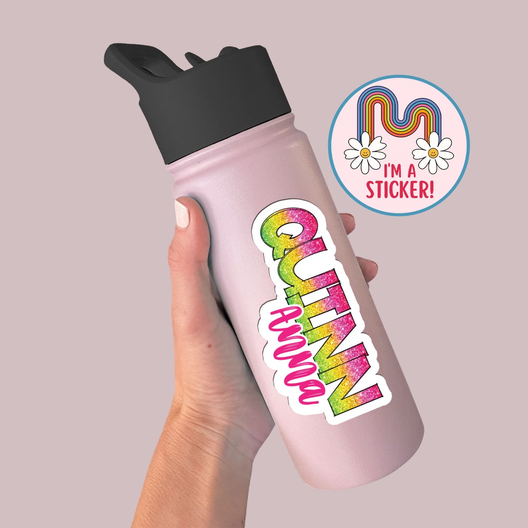 Water Bottle Sticker, Custom Name Decal, Name Stickers for Kids, Vinyl ...