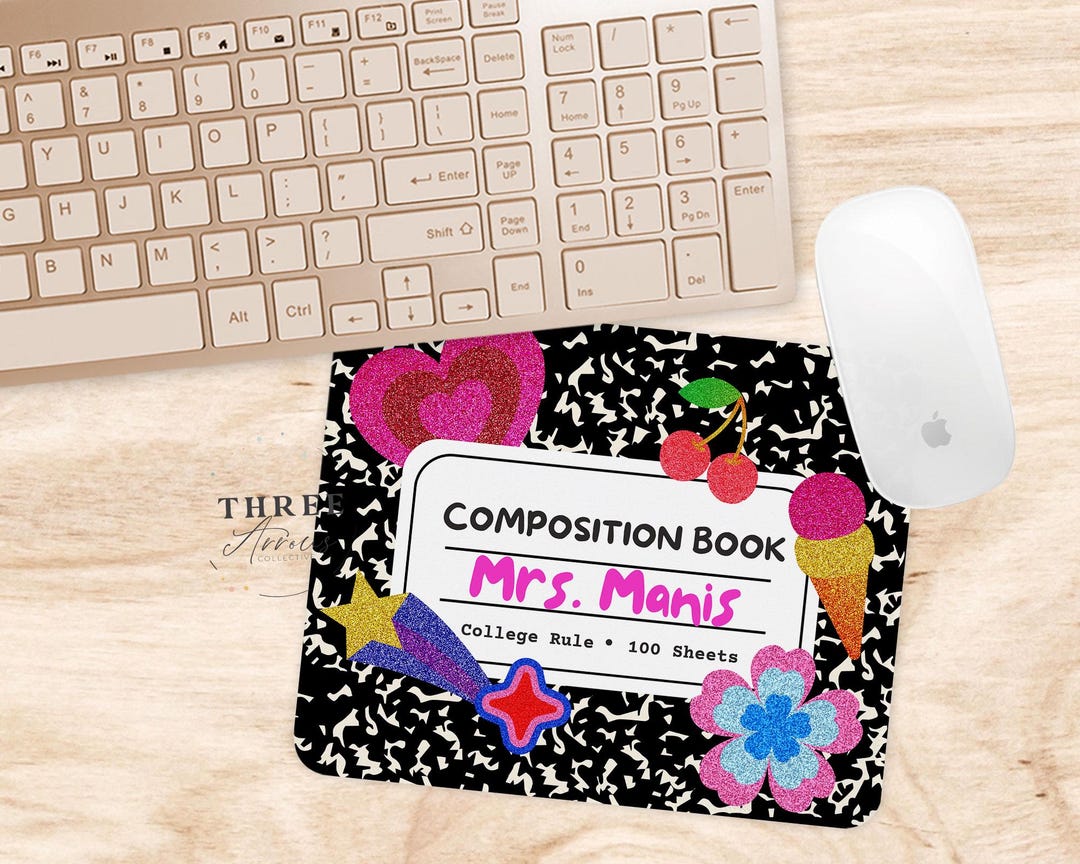 Personalized Teacher Mouse Pad, Composition Book, Teacher Appreciation ...