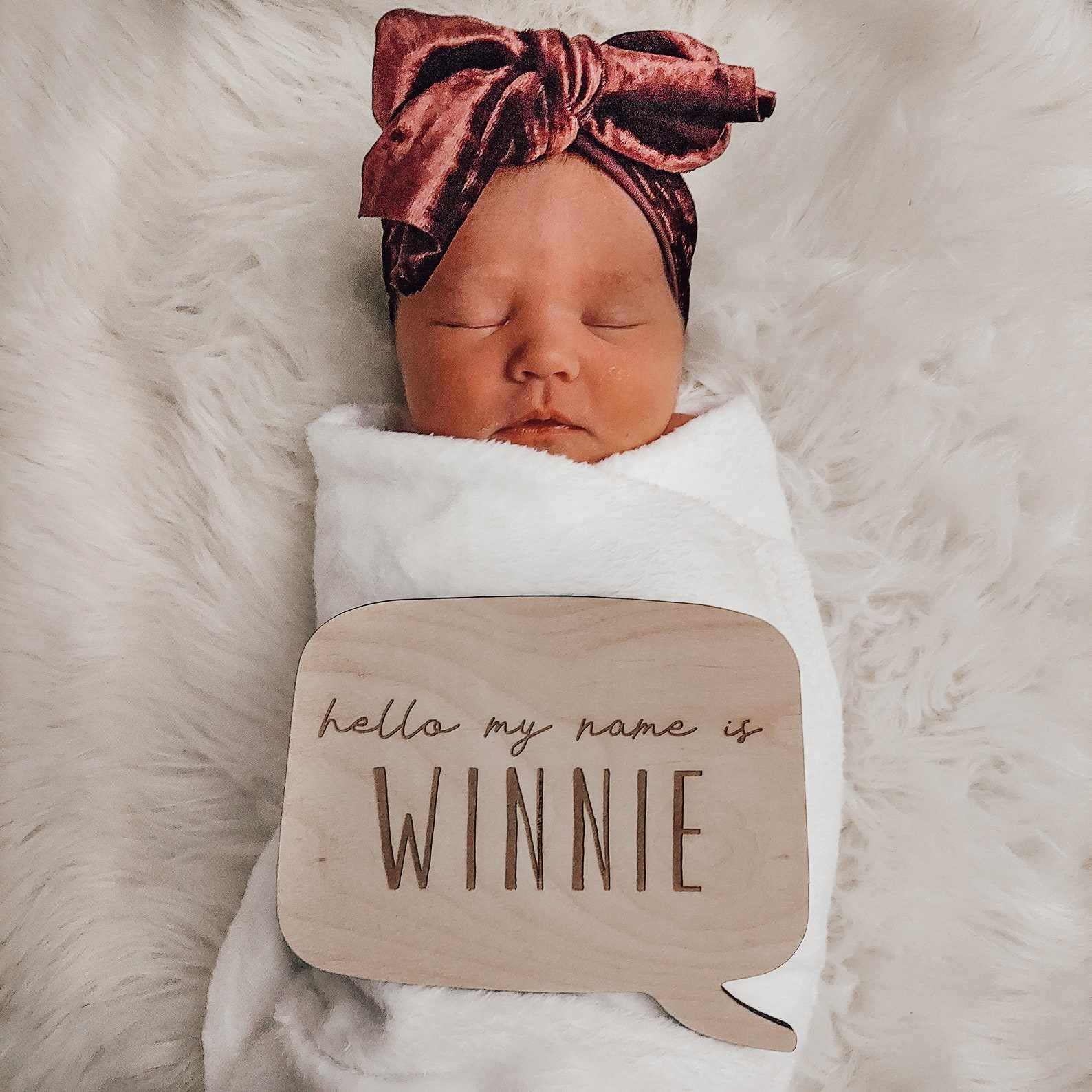 Hello My Name is Speech Bubble Baby Name Sign Wood Sign - Etsy