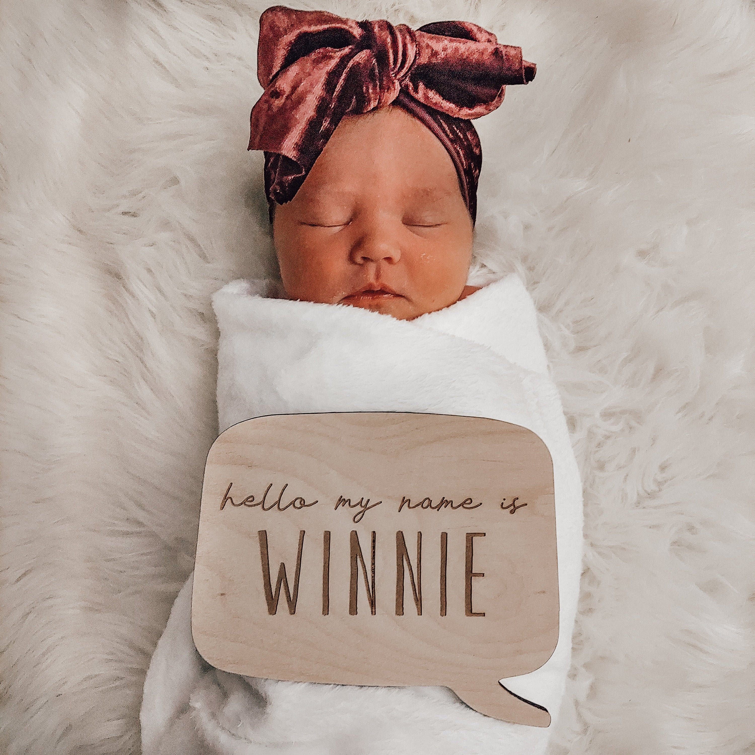 Hello My Name is Speech Bubble Baby Name Sign Wood Sign - Etsy