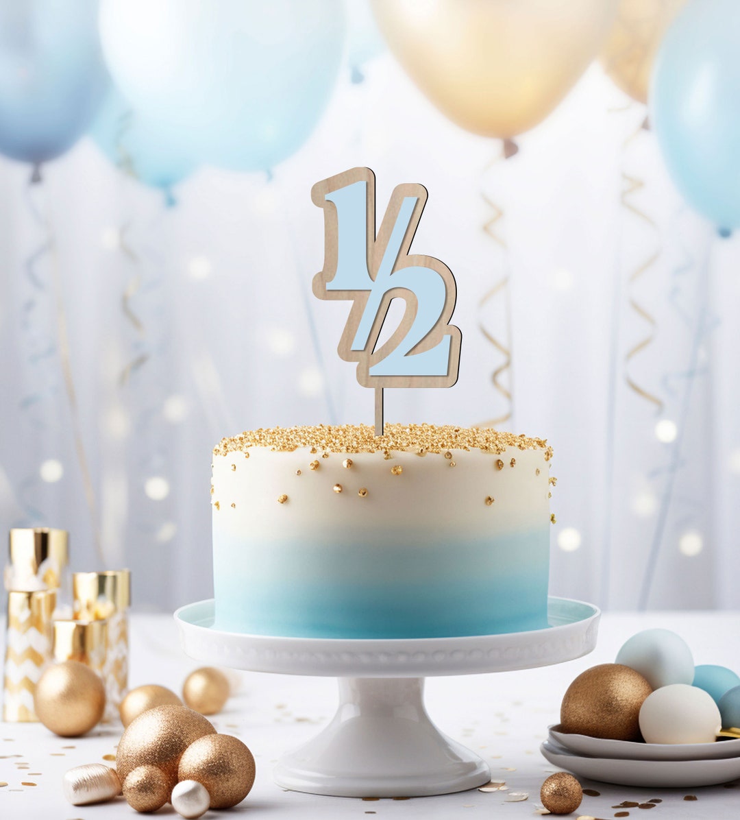 Half Year Cake Topper, Half Birthday Cake Topper, 6 Month Birthday, 6 ...