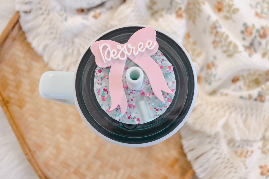 Coquette Bow Brumate Era Name Plate, Confetti Tumbler Topper Tag, 30 ...