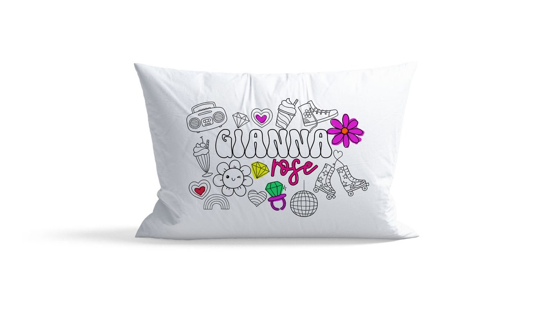 Color Your Own Pillowcase, Retro 90s Color Me Coloring Pillowcase ...
