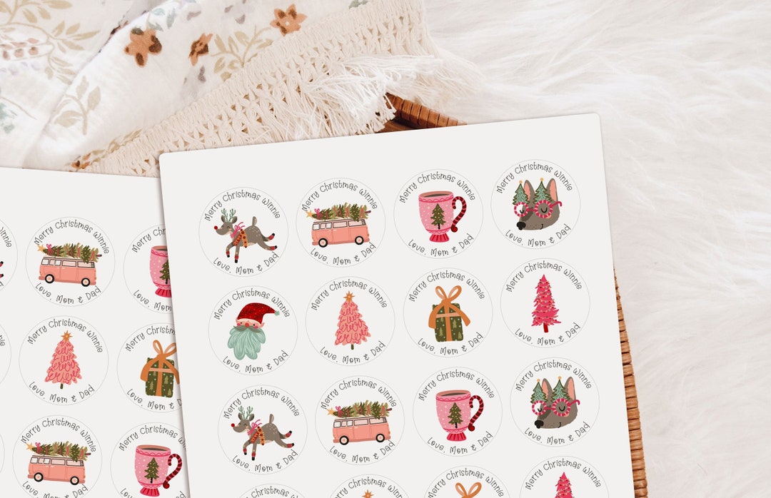 Custom Holiday Labels, Christmas Name Stickers, From Santa Labels ...