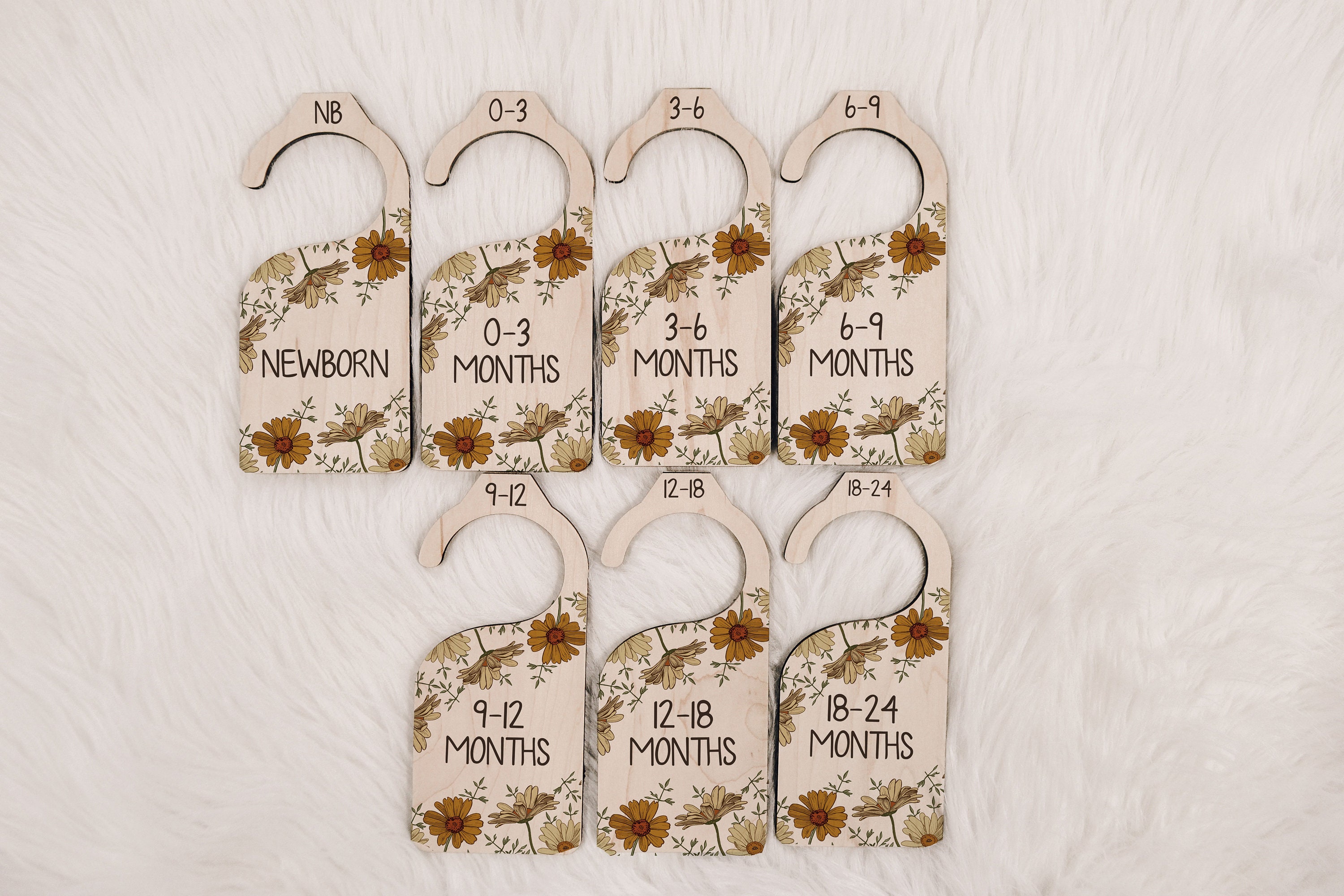 Vintage Daisy Baby Wood Closet Dividers Rust Nursery Closet - Etsy