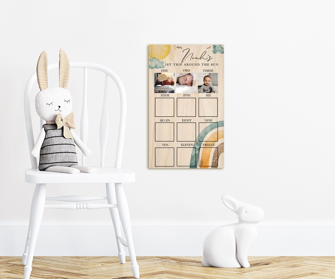 One Year of Baby First Year Board 1st Birthday Picture - Etsy