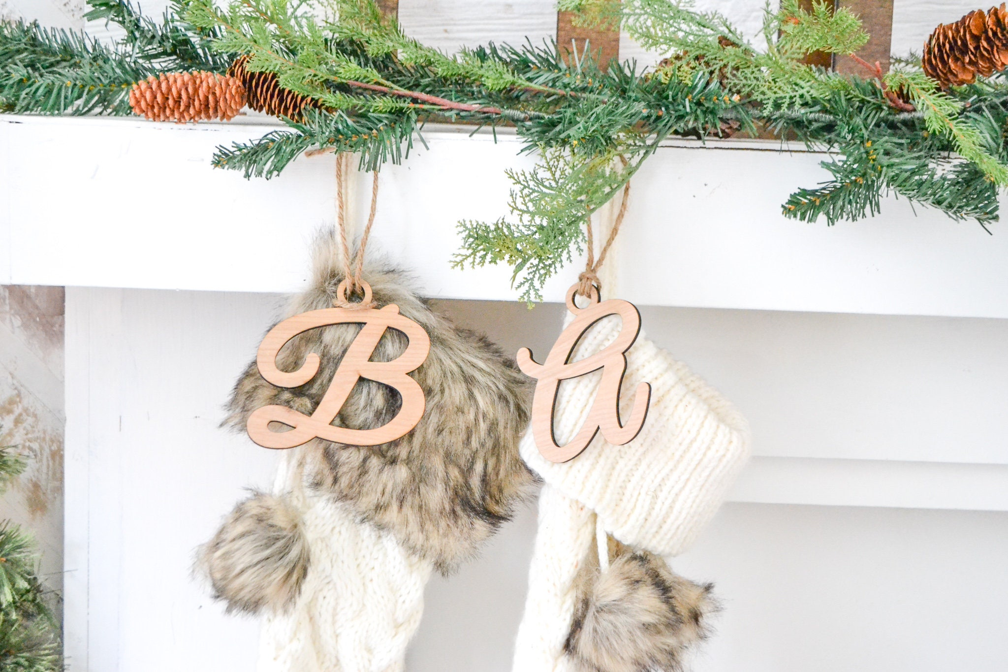Initial Letter Stocking Name Tags Personalized Stocking Tag - Etsy