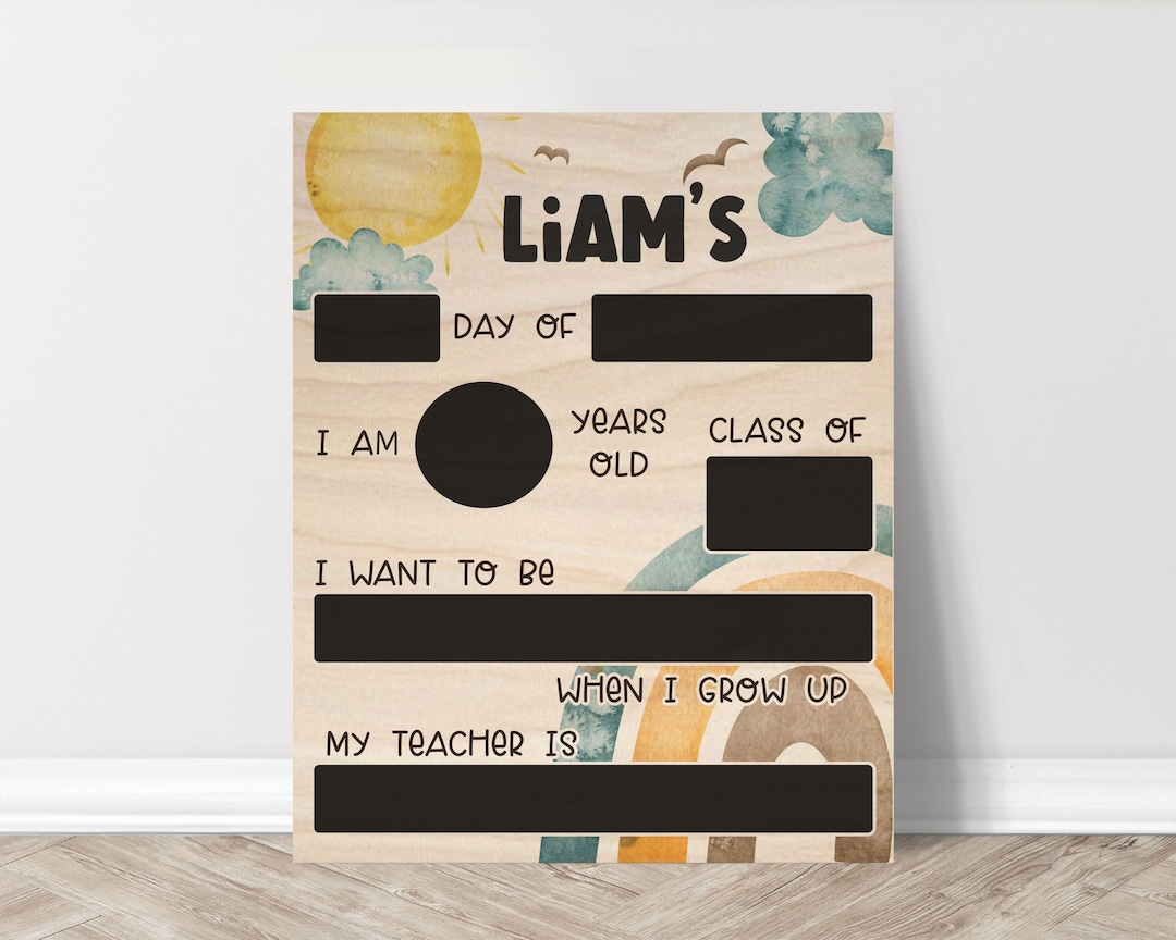 First Day of School Board Sign Reusable 1st Day Chalk Sign Back to ...