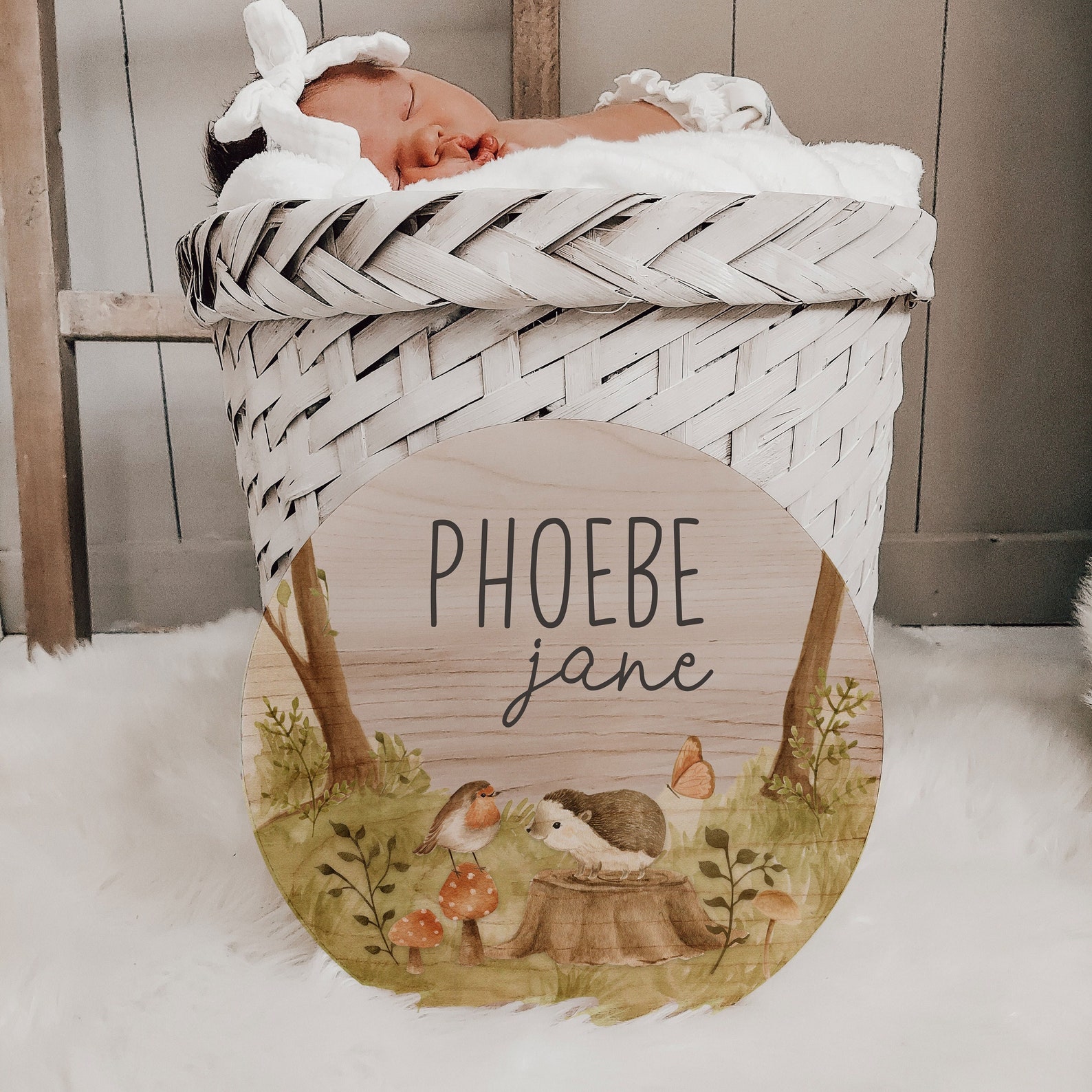 Baby Announcement Sign Woodland Animals Hedgehog - Etsy