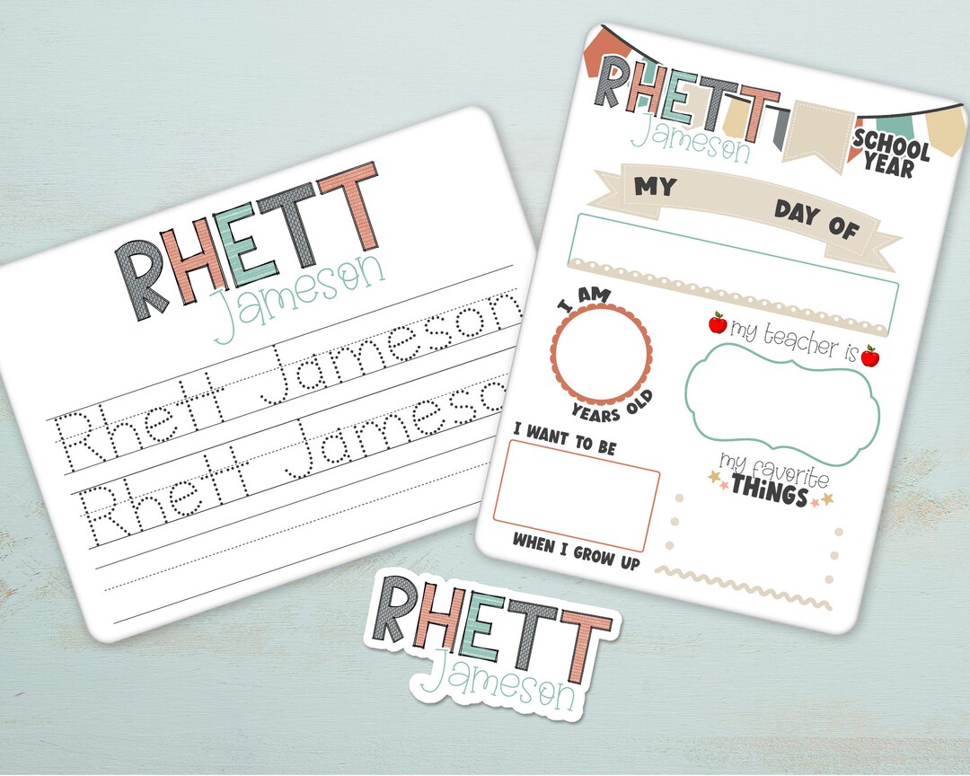 First Day of Kindergarten Bundle, Gift Idea, 1st Day of School Sign ...