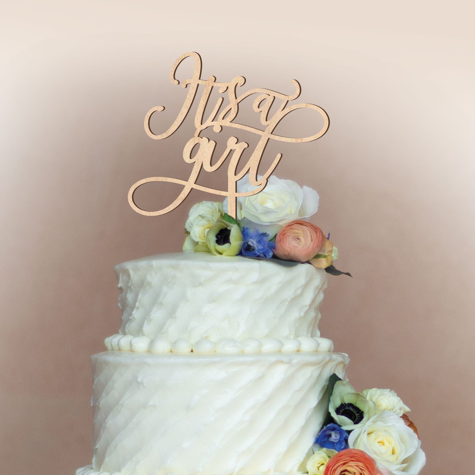 It's a Girl Cake Topper For Baby Shower Wood Baby Nursery | Etsy