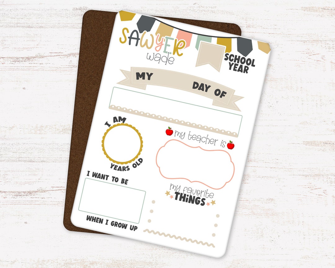 1st Day School Sign, Reusable Dry Erase Board, Sign Back to School Sign ...