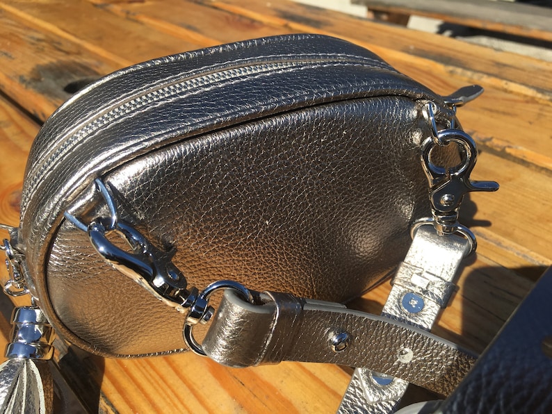 Silver Fanny Pack for Woman Leather Fanny Pack Leather Belt | Etsy