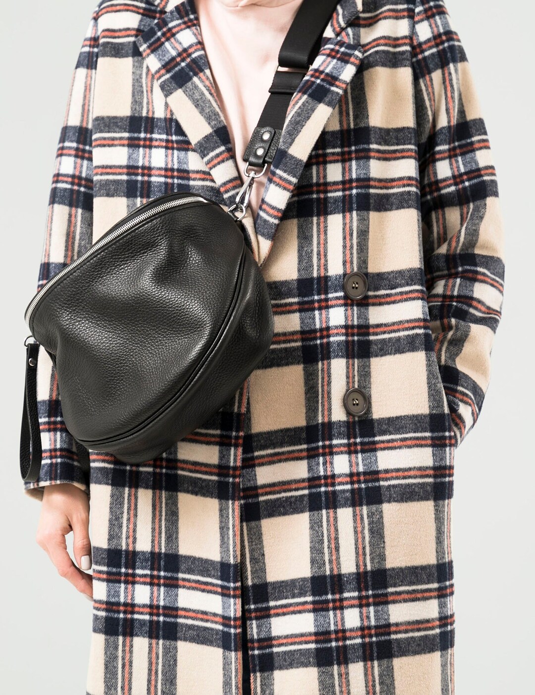 Black Leather Fanny Pack Designer Fanny Pack Messenger Bag Sling Bag ...